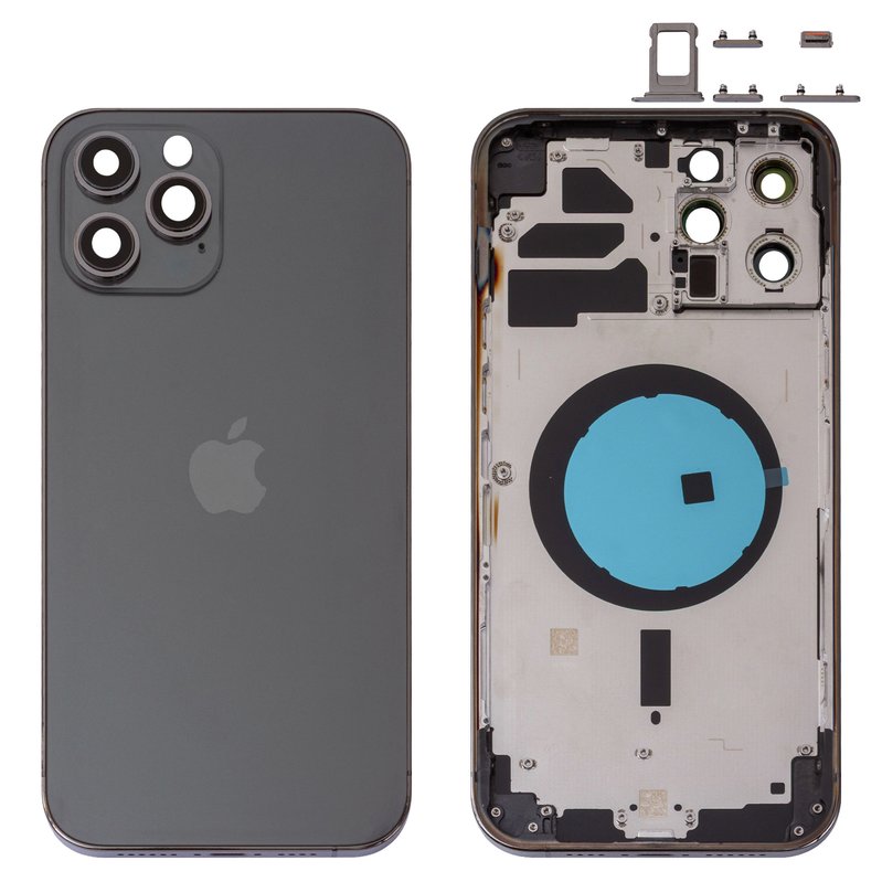 Housing compatible with iPhone 12 Pro, (dark blue, with SIM card ...